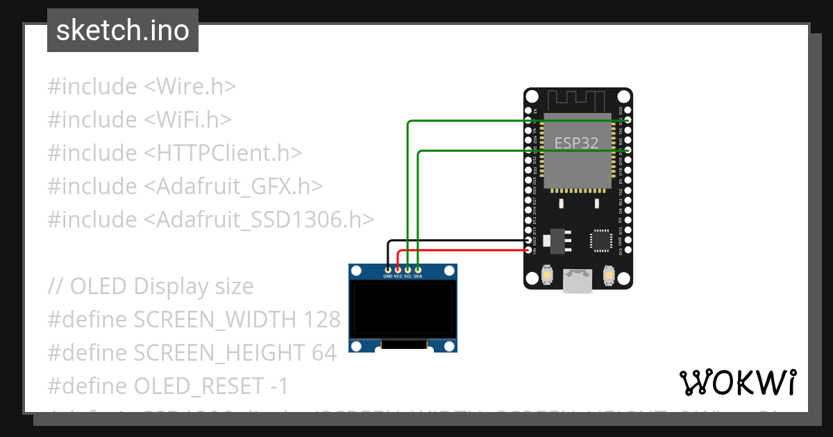ESP32 OLED SPOTIFY - Wokwi ESP32, STM32, Arduino Simulator