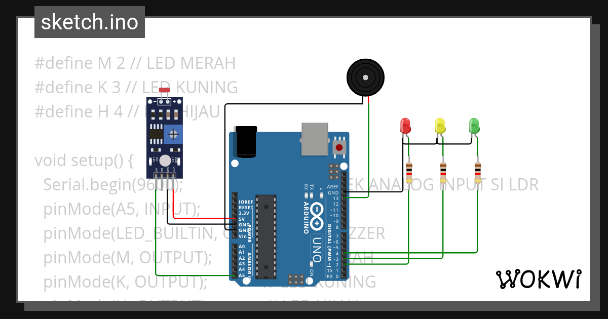 Uji Coba Buat Pas Ldr Buzzer Led Wokwi Esp32 Stm32 Arduino
