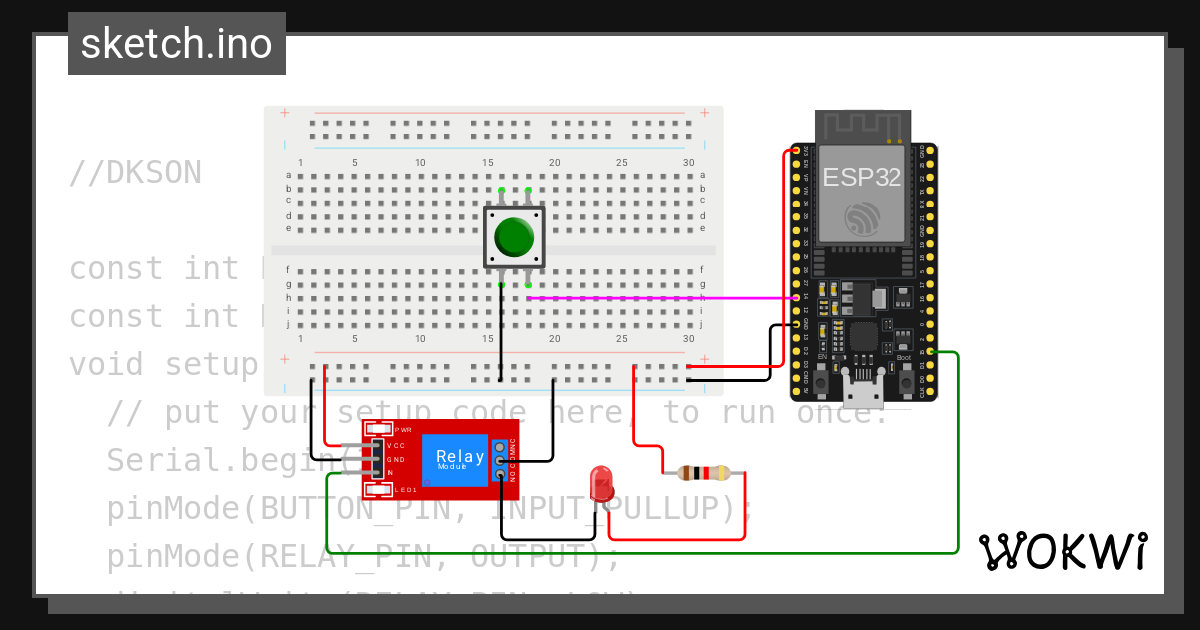 Relay Push Button Esp32 Wokwi Esp32 Stm32 Arduino Simulator 2138