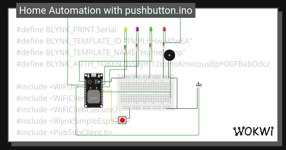 Home Automation with pushbutton.ino Copy - Wokwi ESP32, STM32, Arduino Simulator