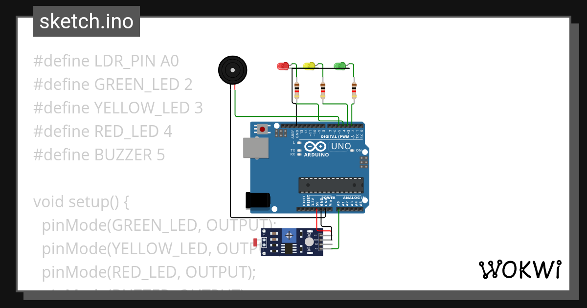 LDR NURISMA - Wokwi ESP32, STM32, Arduino Simulator