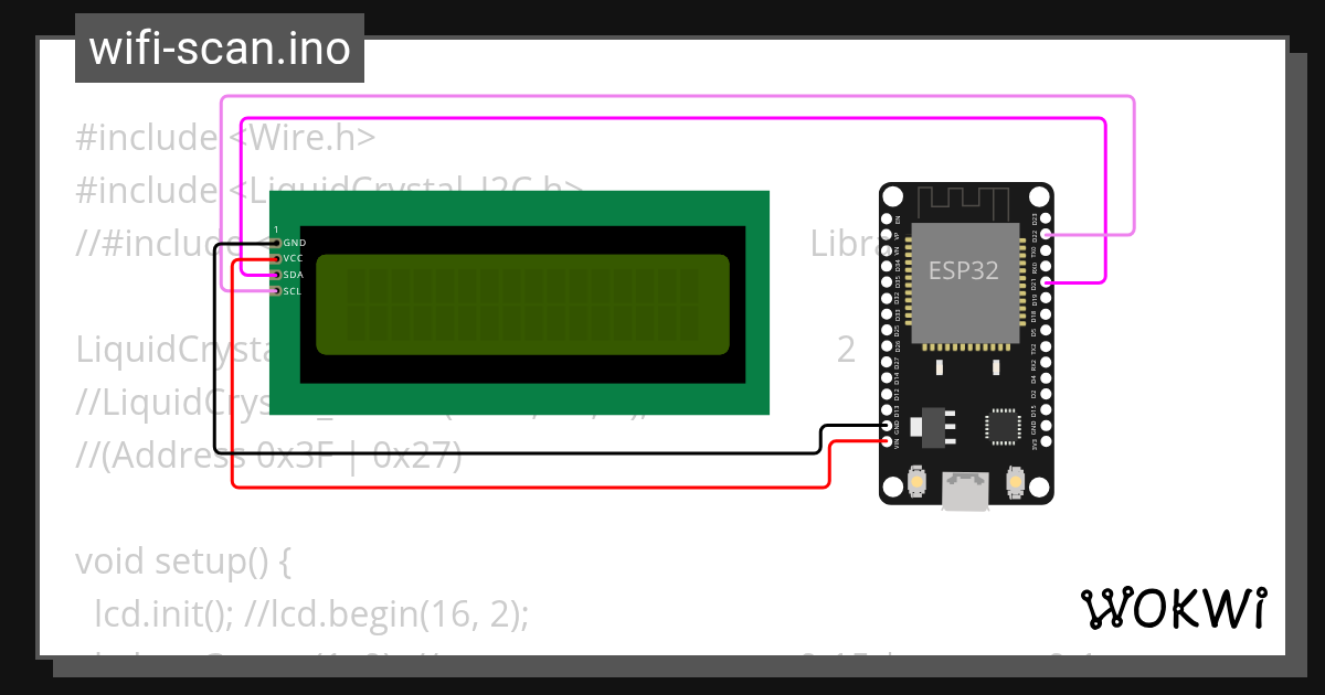 LCD1602 X NodeMCU KMWJP - Wokwi ESP32, STM32, Arduino Simulator