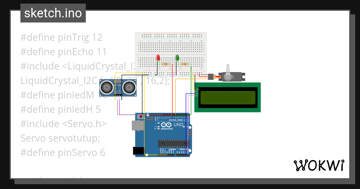 Tempat sampah - Wokwi ESP32, STM32, Arduino Simulator