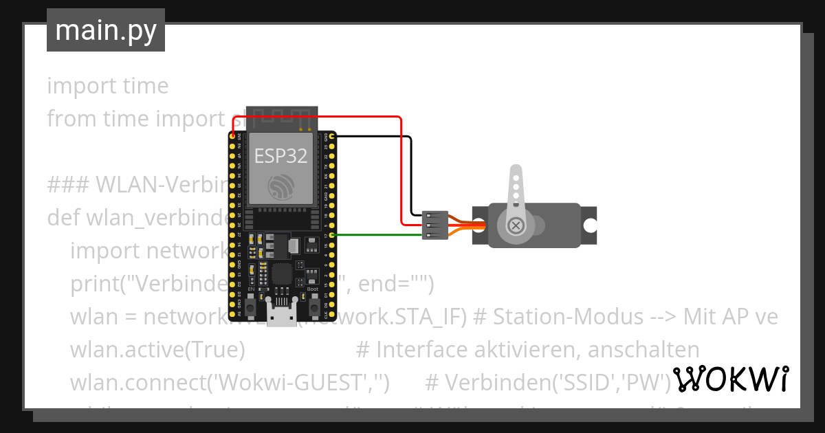 µP 19.09. Servo dance MQTT Beispiel - Wokwi ESP32, STM32, Arduino Simulator