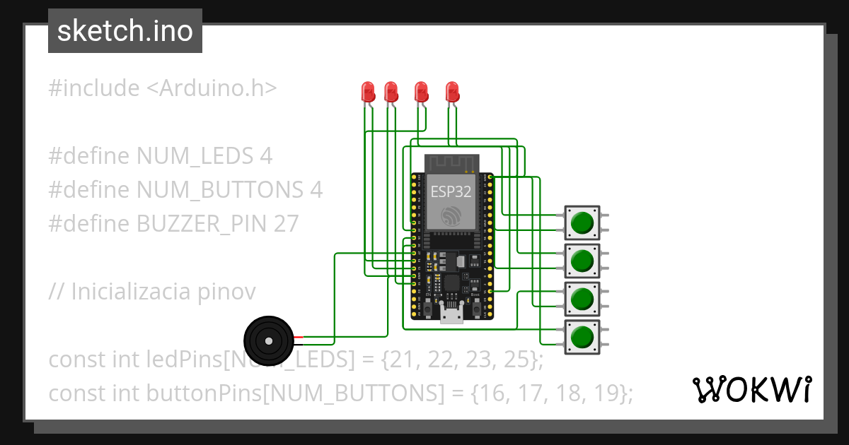 hra 2 - Wokwi ESP32, STM32, Arduino Simulator