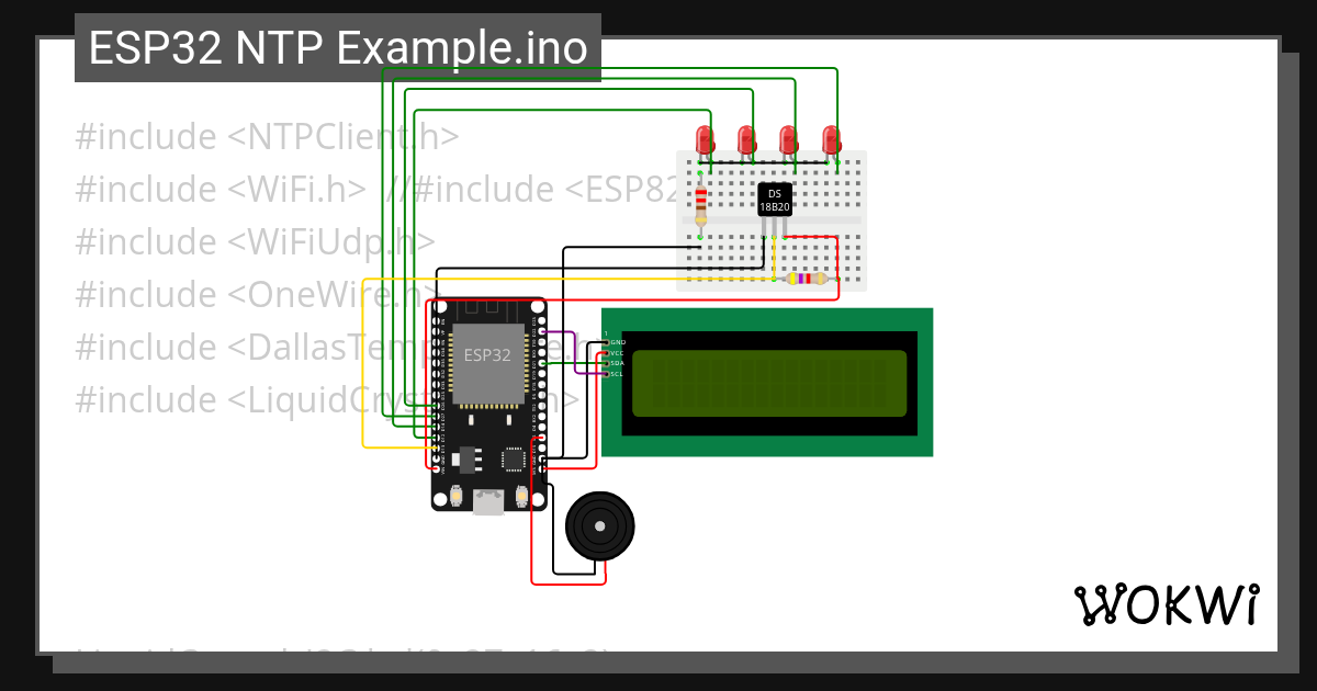 NTPClient Clock Copy1 - Wokwi ESP32, STM32, Arduino Simulator