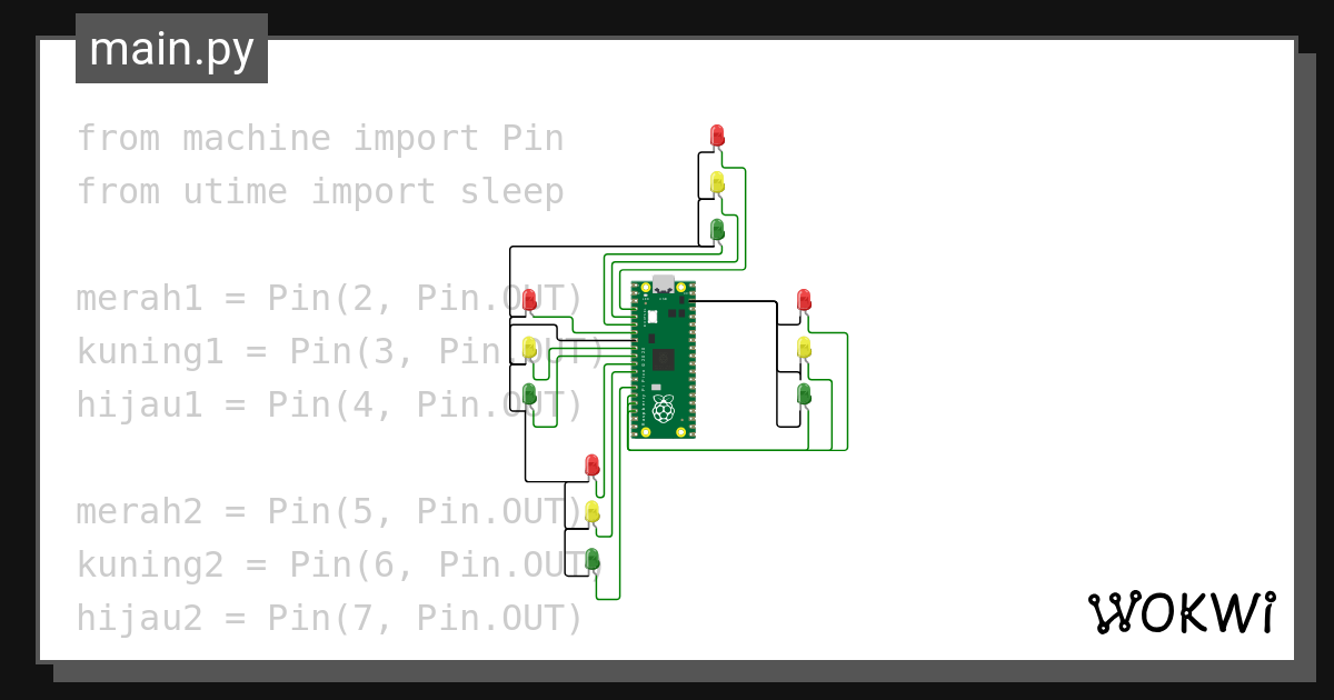 Traffic Led 4 Simpangan Wokwi Esp32 Stm32 Arduino Simulator 2890