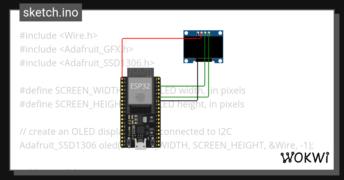 OLED_Text_I2C - Wokwi ESP32, STM32, Arduino Simulator