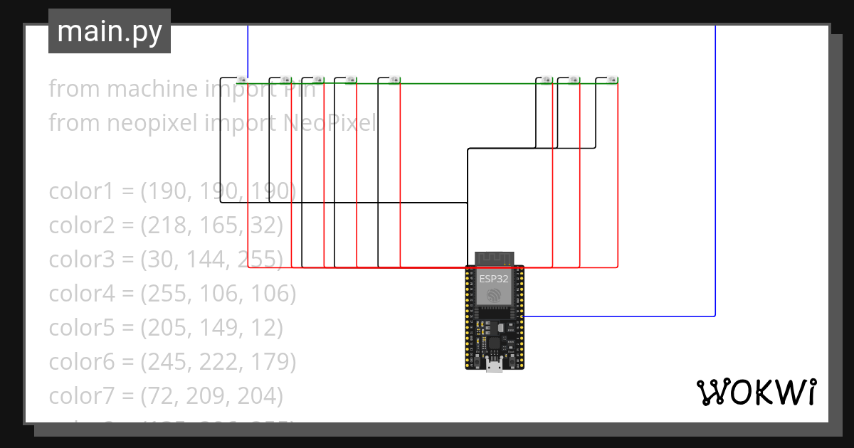 八大行星八灯珠 Wokwi Esp32 Stm32 Arduino Simulator 8522