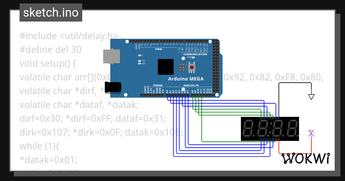 4 Seven Sigment Display Wokwi Esp32 Stm32 Arduino Simulator