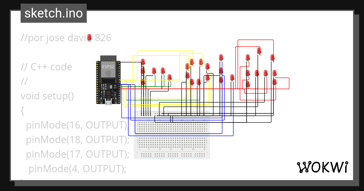 mensaje hola jose david - Wokwi ESP32, STM32, Arduino Simulator