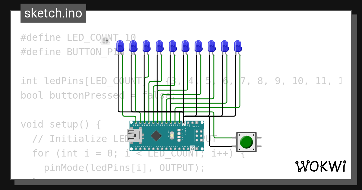 Pulse From Right To Left With Button Wokwi Esp32 Stm32 Arduino Simulator