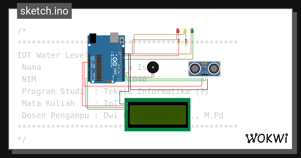 Water Level Wokwi Esp32 Stm32 Arduino Simulator 8097