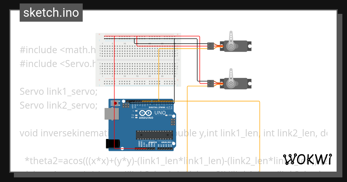 Inverse Kinematics Robot - Wokwi ESP32, STM32, Arduino Simulator