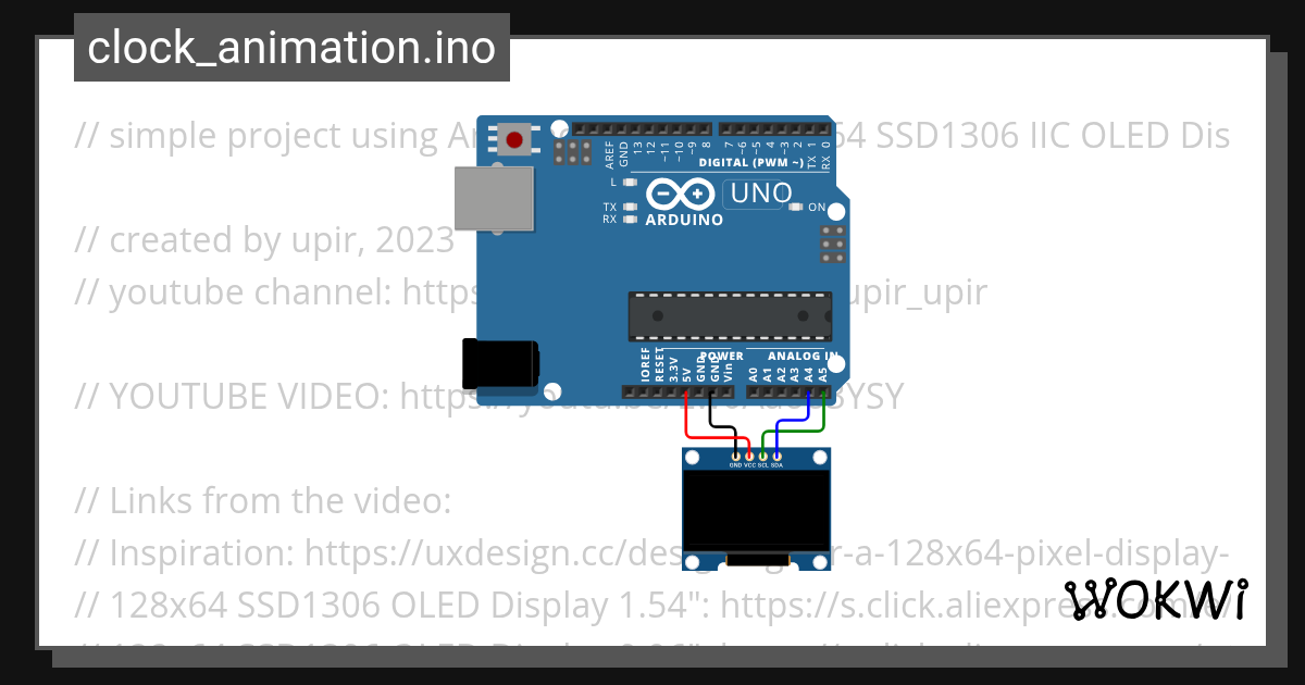 Clock Animation - Wokwi ESP32, STM32, Arduino Simulator