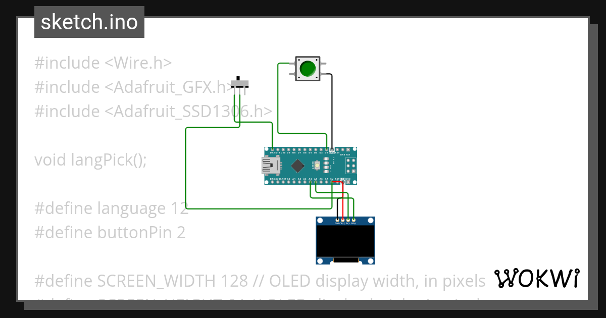 testArduino language selector - Wokwi ESP32, STM32, Arduino Simulator