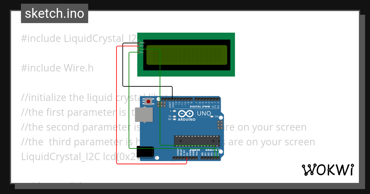 lcd i2c - Wokwi ESP32, STM32, Arduino Simulator