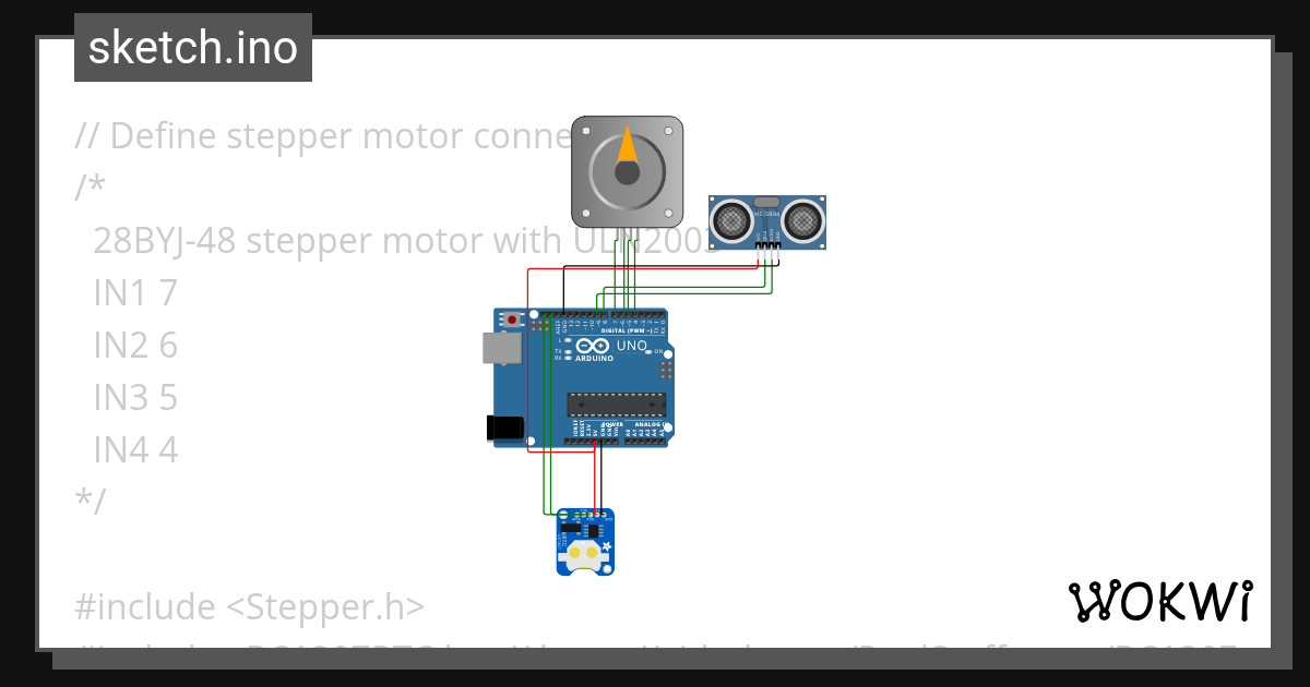 Ultrasonic Clock - Wokwi ESP32, STM32, Arduino Simulator