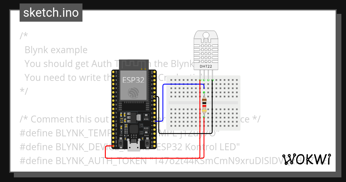 ESP 32 DHT22 - Wokwi ESP32, STM32, Arduino Simulator