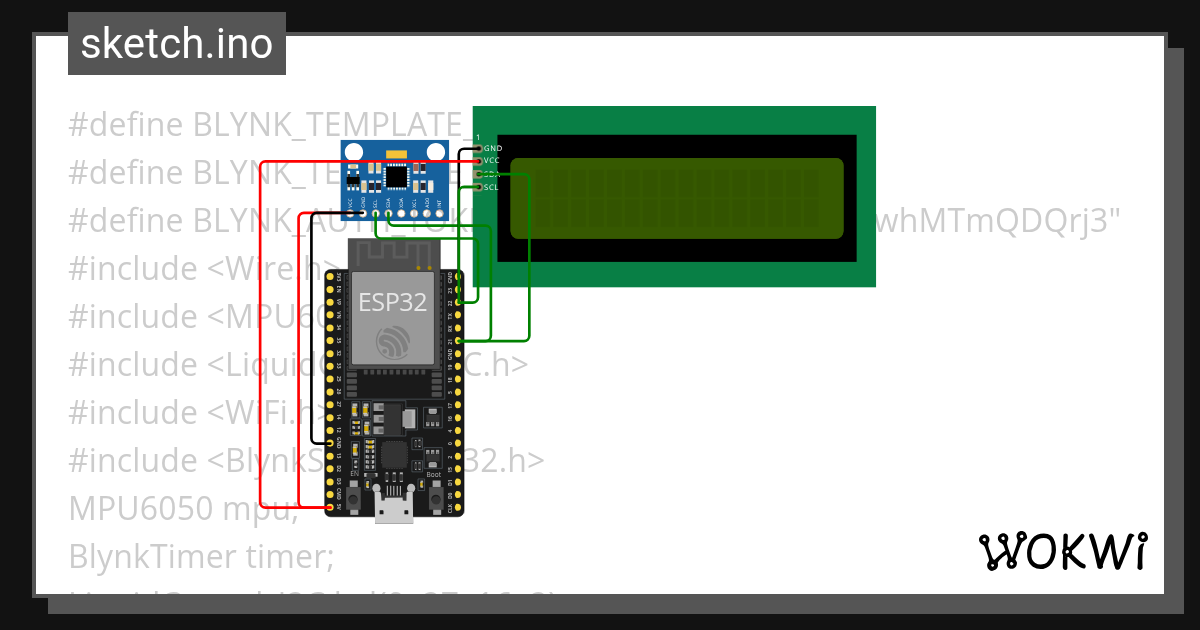 MPU6050 with BLYNK - Wokwi ESP32, STM32, Arduino Simulator