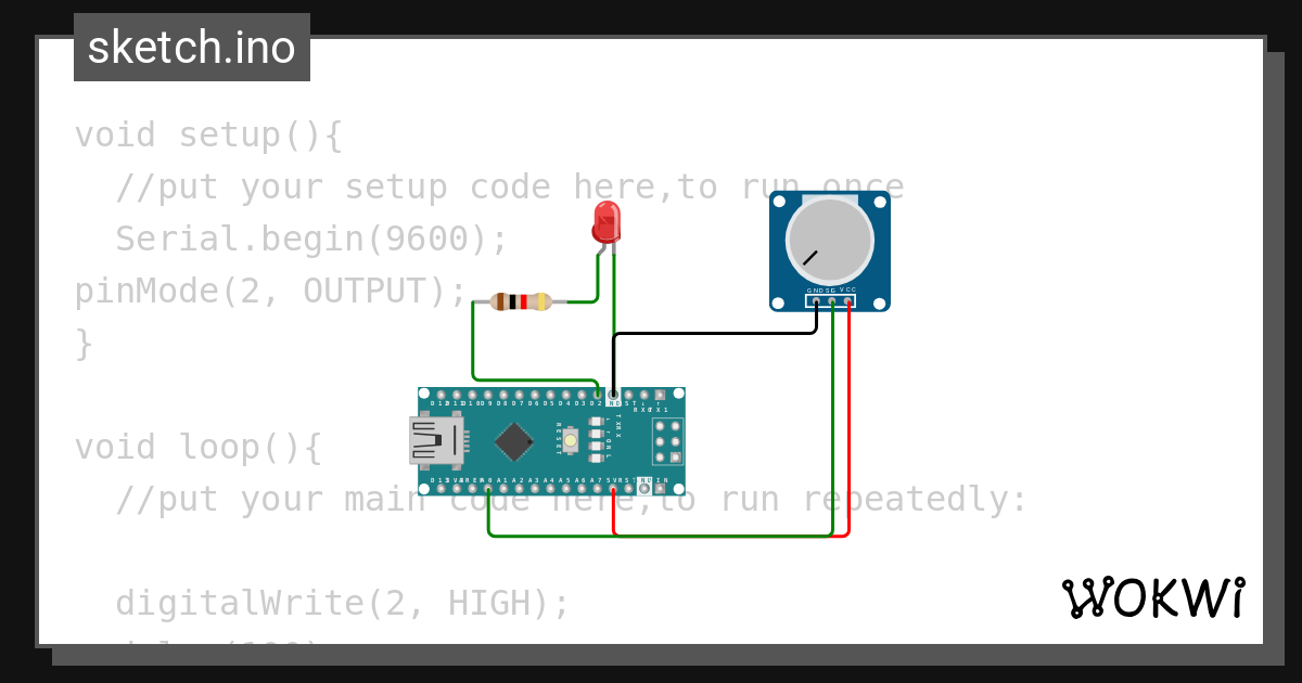 16电位器控制led的闪烁频率 Copy Wokwi Esp32 Stm32 Arduino Simulator 5193