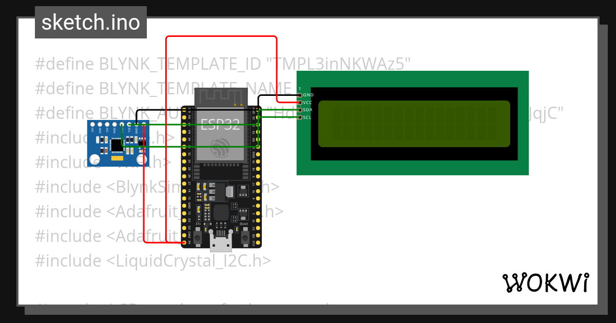 lcd with accelerometer with blynk - Wokwi ESP32, STM32, Arduino Simulator