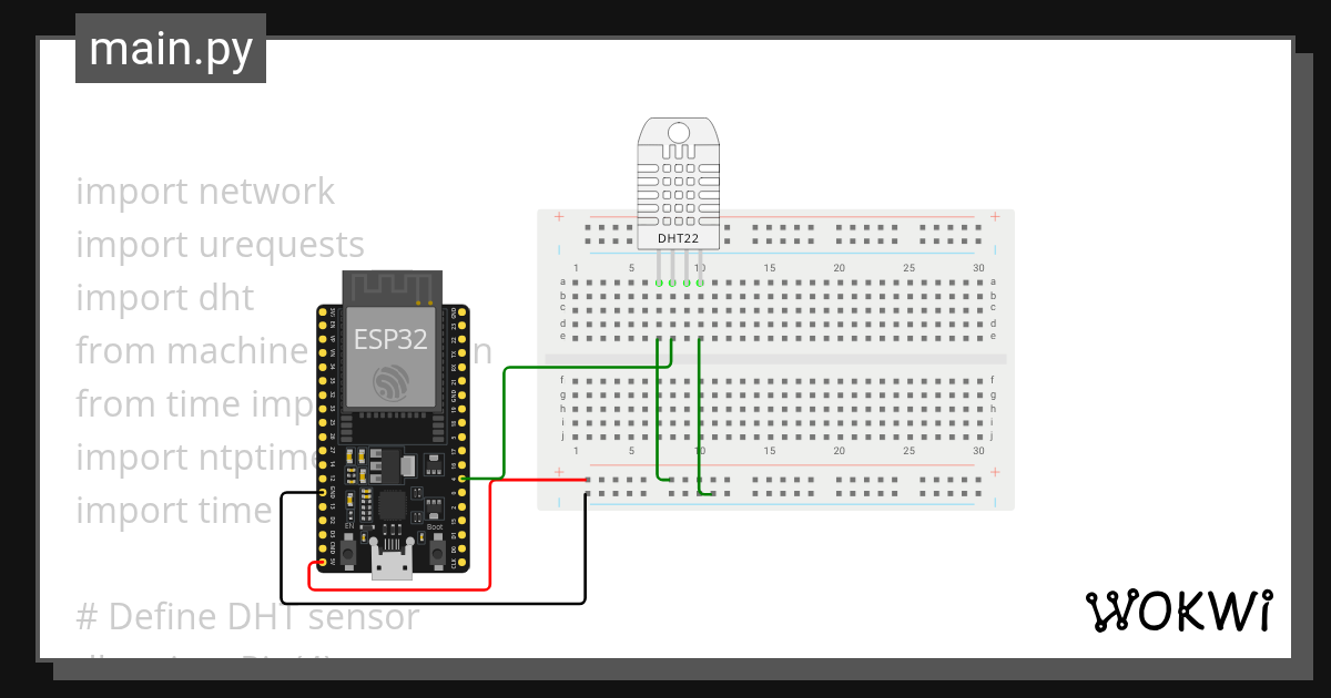 DHT22 Monitoring - Wokwi ESP32, STM32, Arduino Simulator