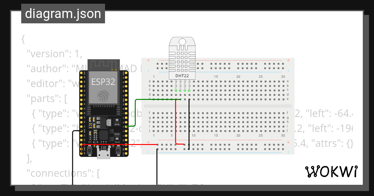 DHT22 Monitoring Python - Wokwi ESP32, STM32, Arduino Simulator
