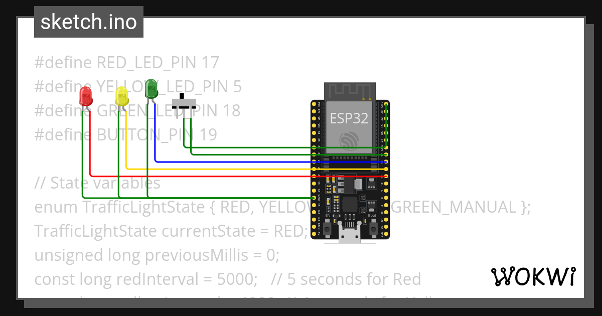 light blink - Wokwi ESP32, STM32, Arduino Simulator