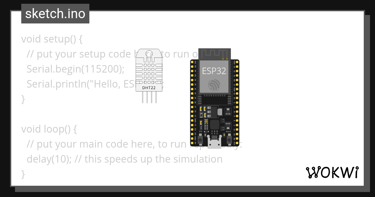 DTH11 - Wokwi ESP32, STM32, Arduino Simulator
