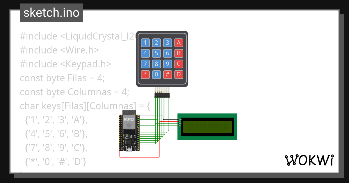 Registro de teclado - Wokwi ESP32, STM32, Arduino Simulator