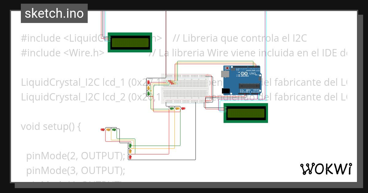Two_LCD_I2C - Wokwi ESP32, STM32, Arduino Simulator