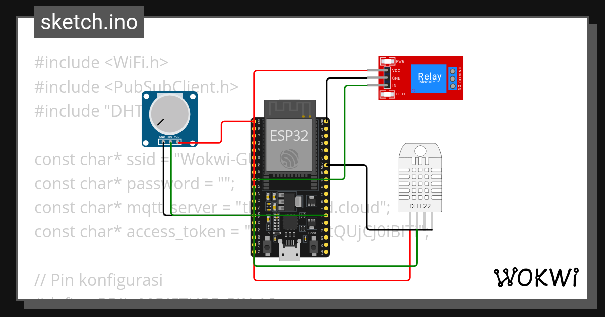 Penyiraman Tanaman Wokwi Esp32 Stm32 Arduino Simulator