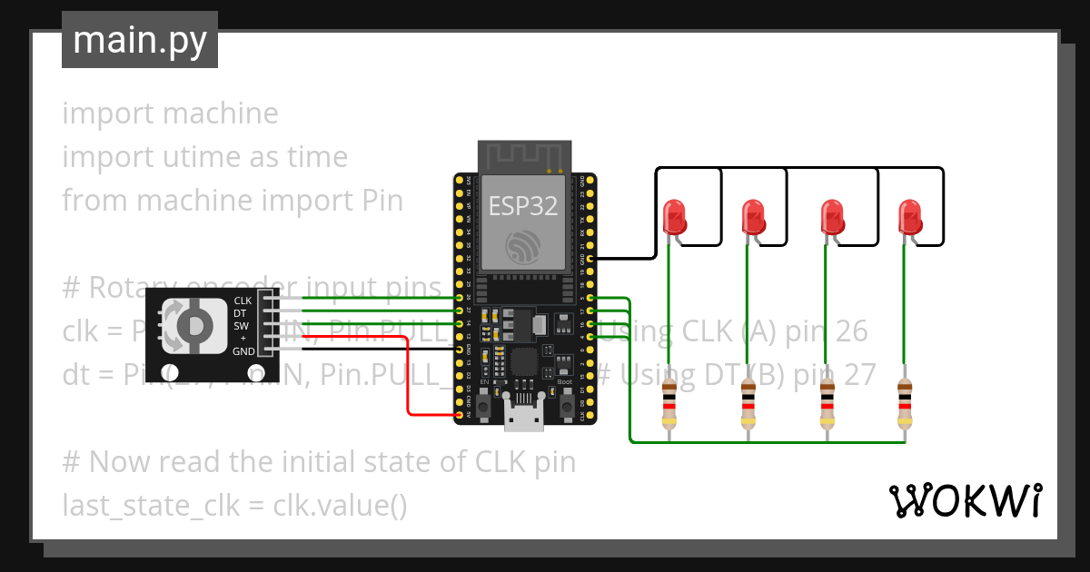 Reading Ky 040 Rotary Encoder In Wokwi Using Isr Copy Wokwi Esp32