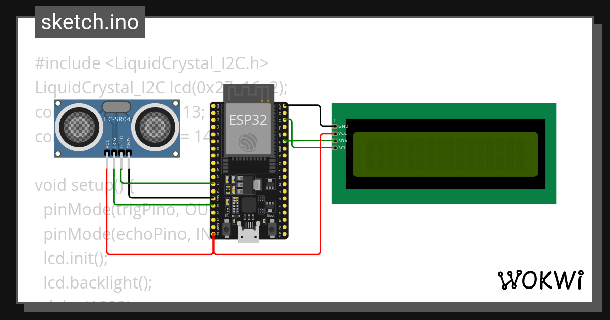Medidor de Distancia em CM - Wokwi ESP32, STM32, Arduino Simulator