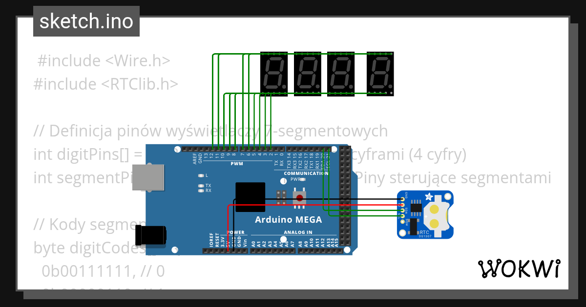 zegar 7 segmentowy Copy - Wokwi ESP32, STM32, Arduino Simulator