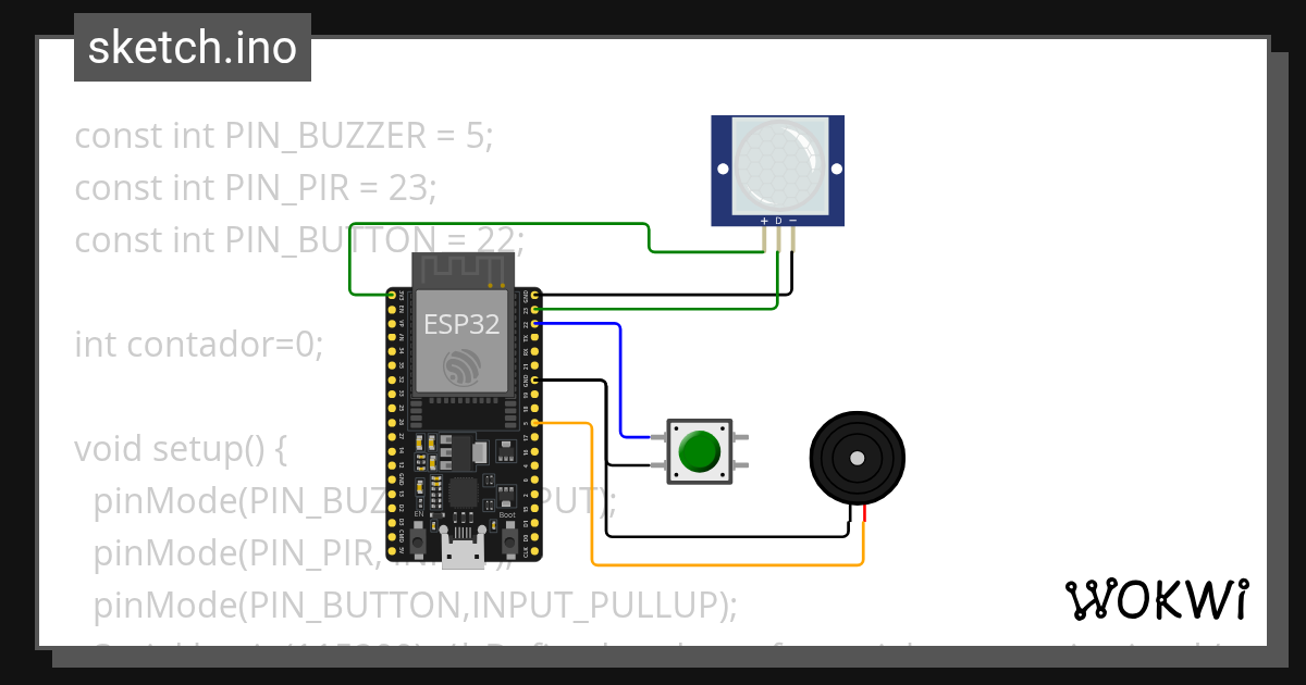 sketch_PIR.ino - Wokwi ESP32, STM32, Arduino Simulator sketch_PIR.ino - Wokwi ESP32, STM32, Arduino Simulator
