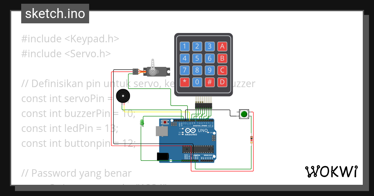 lookdoor with keypad - Wokwi ESP32, STM32, Arduino Simulator