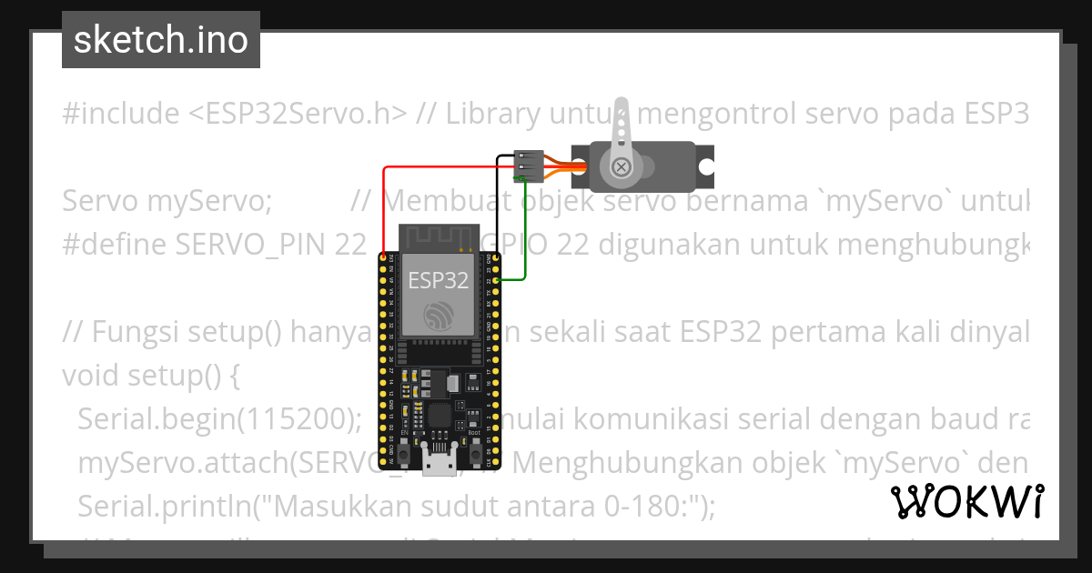 kontrolservo - Wokwi ESP32, STM32, Arduino Simulator