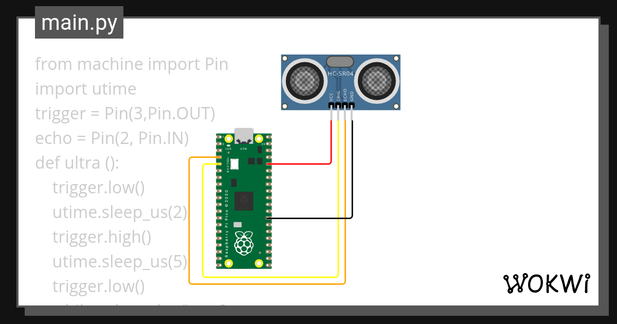 Ultrasonic Sensor Raspberry Pi Micropython Copy Wokwi Esp32 Stm32 9617