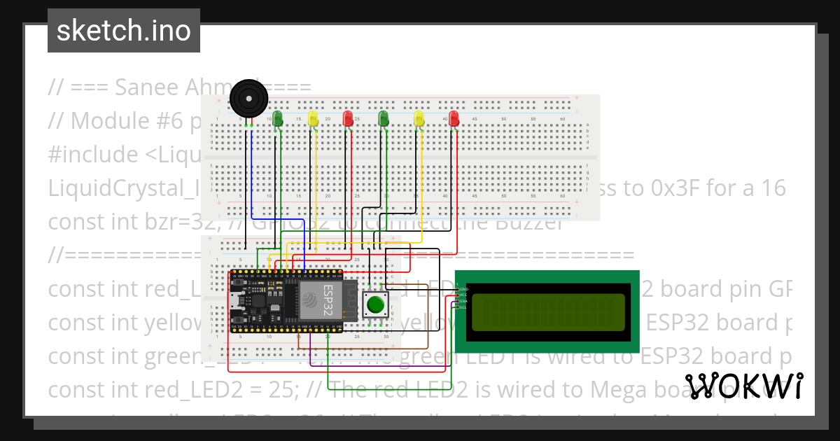 Module 6 - SaneeAhmed - Wokwi ESP32, STM32, Arduino Simulator