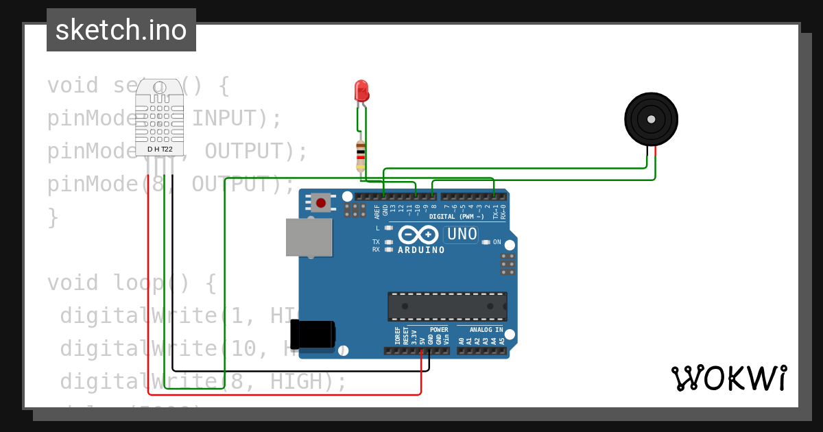 Gas Leakage Detector Wokwi Esp32 Stm32 Arduino Simulator