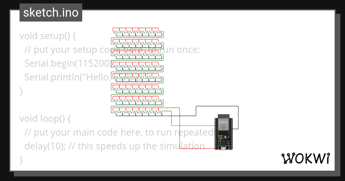 LED-Screen WS2812 - Wokwi ESP32, STM32, Arduino Simulator LED-Screen WS2812 - Wokwi ESP32, STM32, Arduino Simulator