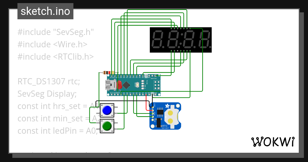 Reloj - Wokwi ESP32, STM32, Arduino Simulator
