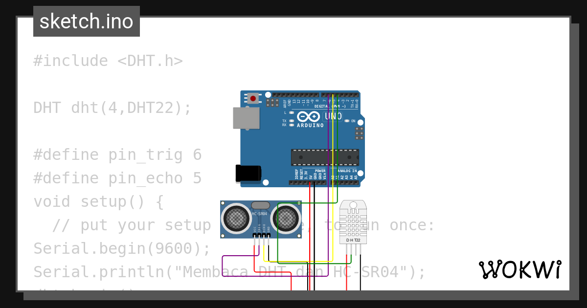 Sensor Jarak Dan Kelembaban Wokwi Esp32 Stm32 Arduino Simulator 8333