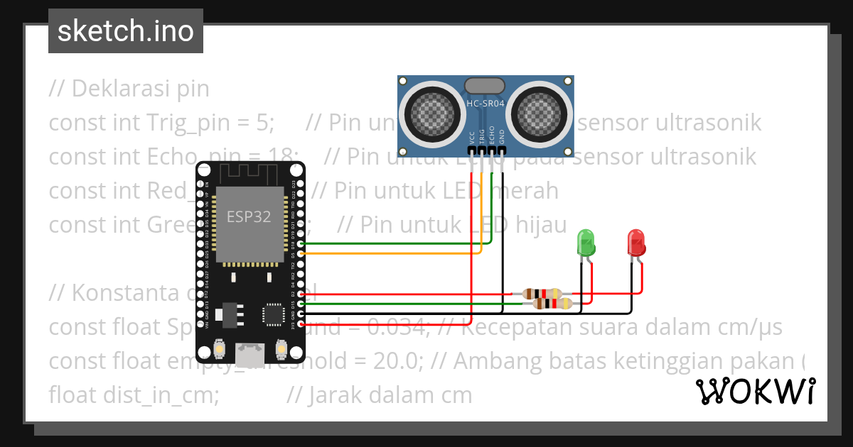 esp_hcsr04 ultrasonic - Wokwi ESP32, STM32, Arduino Simulator