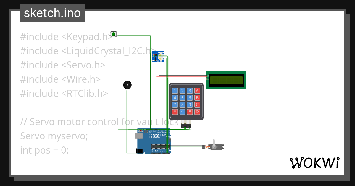theft detection and valut lock - Wokwi ESP32, STM32, Arduino Simulator