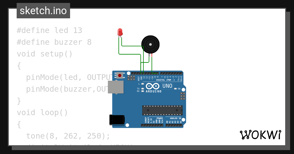 Led With Buzzer Copy Wokwi Esp32 Stm32 Arduino Simulator 9870