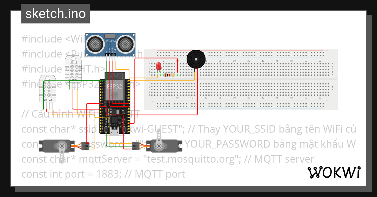 bảo vệ nhà 2 - Wokwi ESP32, STM32, Arduino Simulator