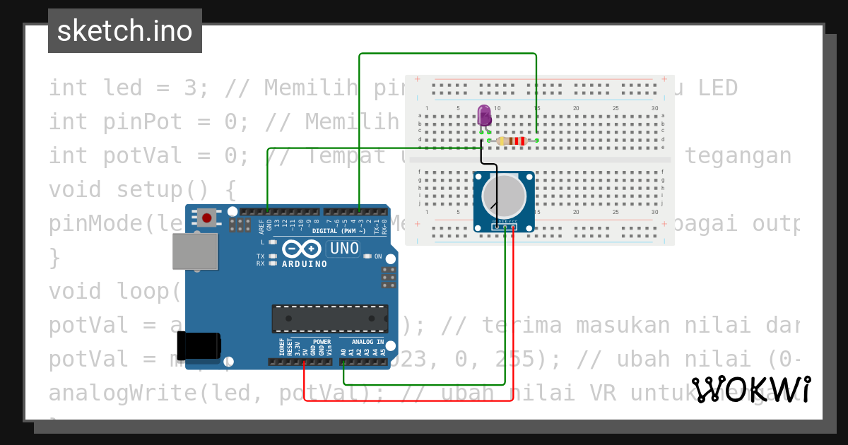 Potensiometer Wokwi Esp32 Stm32 Arduino Simulator